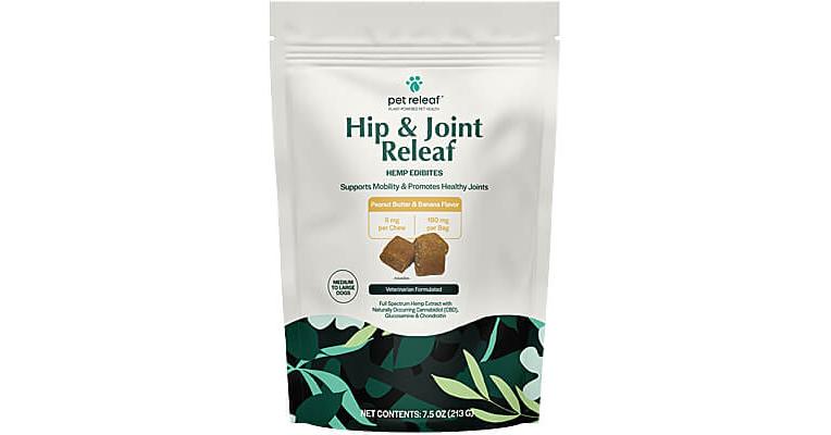 Pet Releaf Hip & Joint Releaf Hemp Edibites for Medium to Large Dogs ...