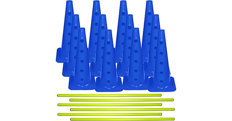 BUNDLE DEAL: Dog Agility Hurdle or Cavaletti Set - 12 Cones and 6 Poles ...