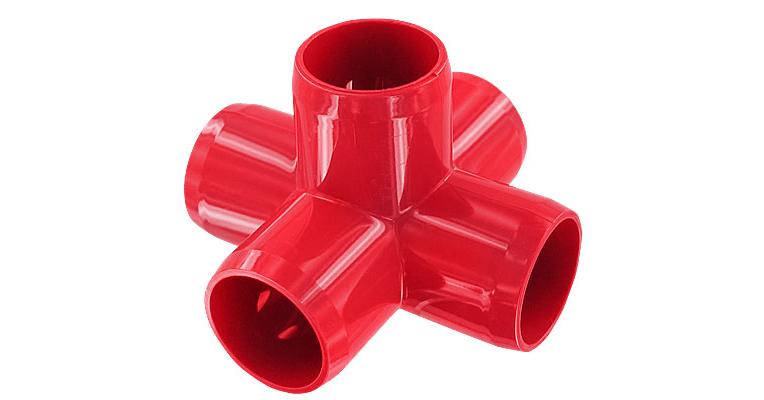 1 in. 5-Way PVC Fitting, Furniture Grade - Red - Clean Run