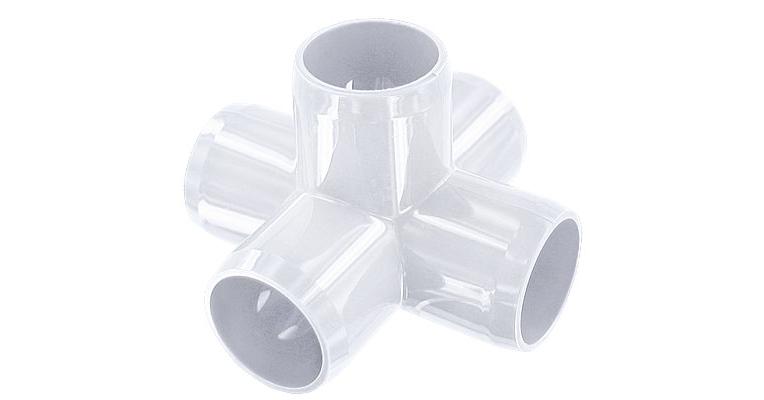 1 in. 5-Way PVC Fitting, Furniture Grade - White - Clean Run