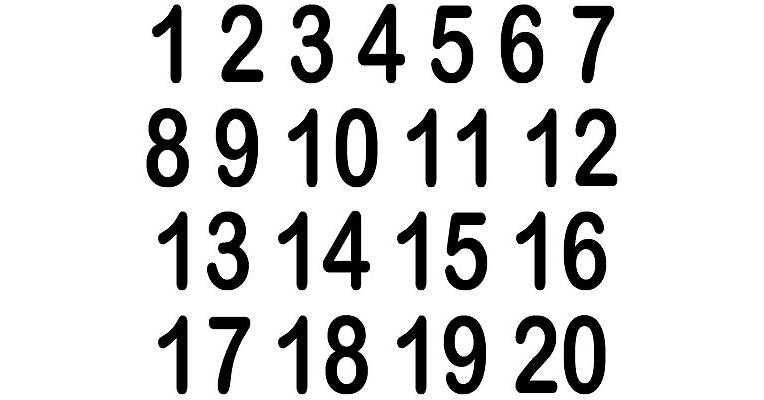 Vinyl Number Decals - Sets of 1-20 - Clean Run